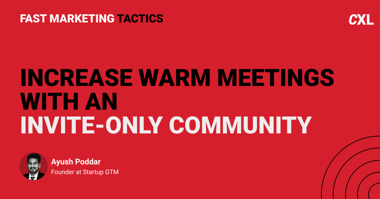 Fast Marketing: Increase warm meetings with a privvate community