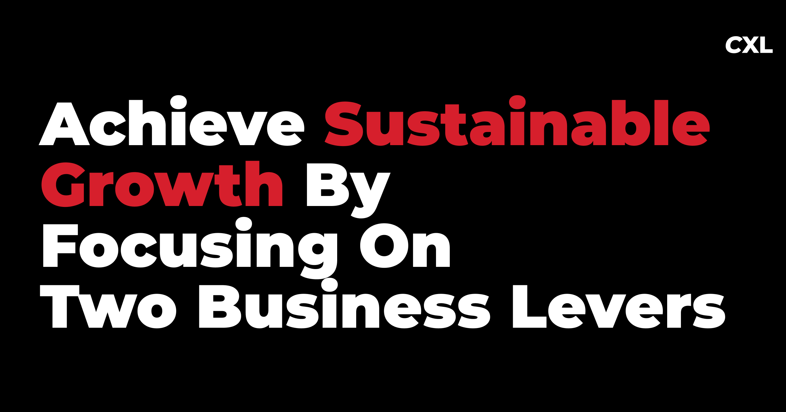 Achieve Sustainable Growth by Focusing on Two Business Levers